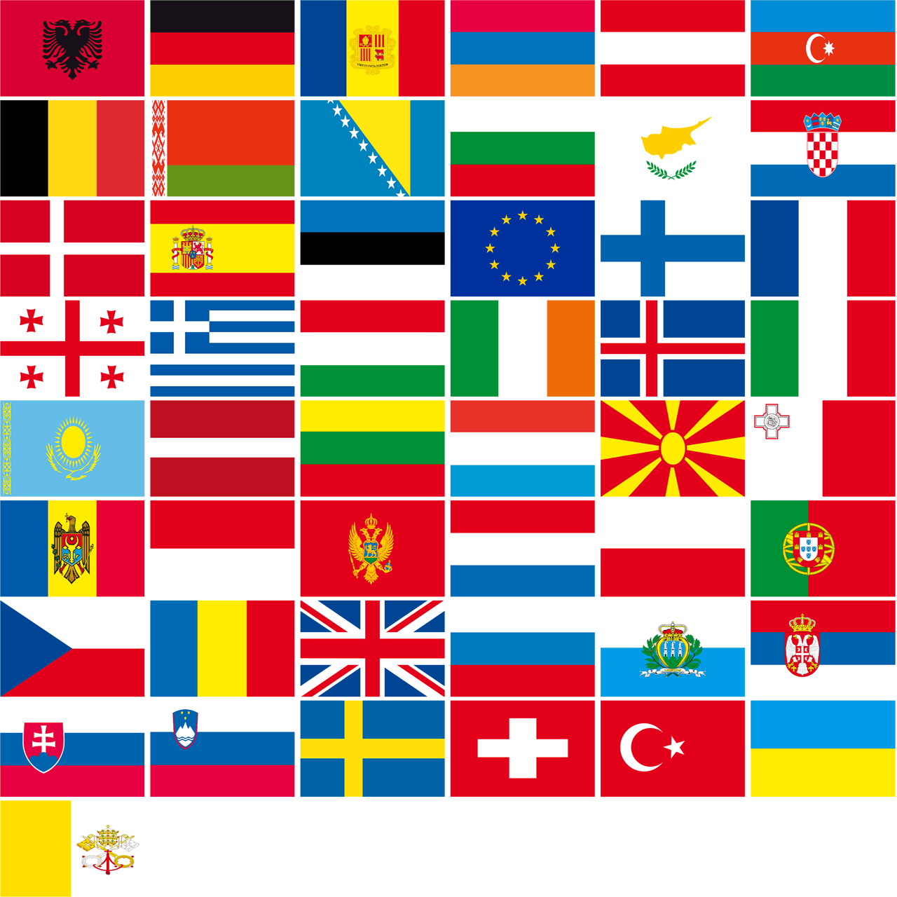 Vente de drapeaux des pays de l'Europe
